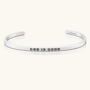 MANTRA God Is Good Bangle - Silver