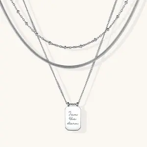 MANTRA I Am The Storm Layered Necklace - Silver