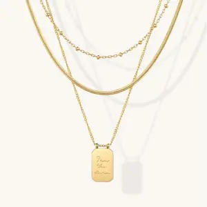 MANTRA I Am The Storm Layered Necklace - Yellow Gold