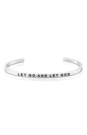MANTRA Let Go And Let God Adjustable Bracelet - Silver
