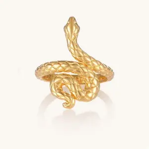 MANTRA Rebirth And Renewal Snake Ring Yellow Gold