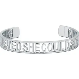MANTRA She Believed She Could' Cuff Bracelet - Silver