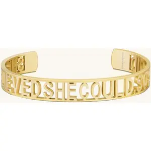 MANTRA She Believed She Could Bangle - Yellow Gold