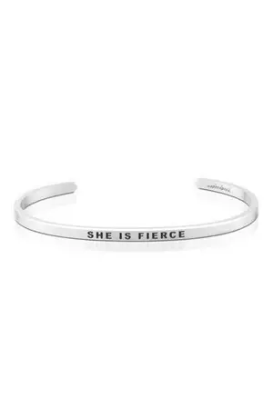 MANTRA She Is Fierce Cuff Bracelet - Silver