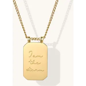 MANTRA I Am The Storm Stainless Steel Necklace - Yellow Gold