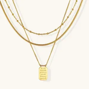 MANTRA Kind Heart, Fierce Mind Pendant Necklace - Yellow Gold