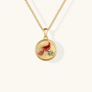 MANTRA Cardinal Always In My Heart Pendant Necklace - Gold