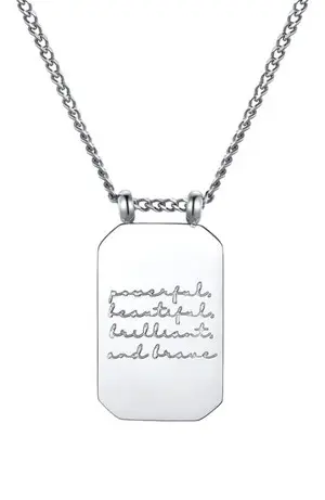 MANTRA Pendant Necklace With Stainless Steel Chain - Silver