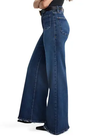 Good American Soft-tech Good Waist Patch Pocket High-waist Palazzo Jeans - Indigo511