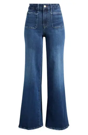Good American Soft-tech Good Waist Patch Pocket High-waist Palazzo Jeans - Indigo511