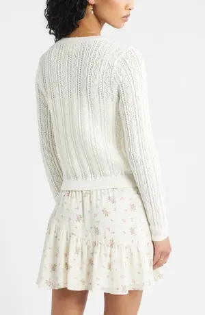 Bp. Pointelle Knit Cardigan - Ivory