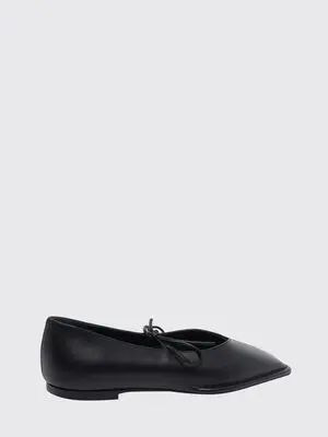 ALOHAS Sway Smooth Leather Ballet Flats With Straps And Square Toe - Black