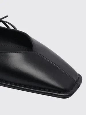 ALOHAS Sway Smooth Leather Ballet Flats With Straps And Square Toe - Black