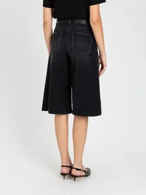 TWINSET Studded Embroidered Denim Culottes