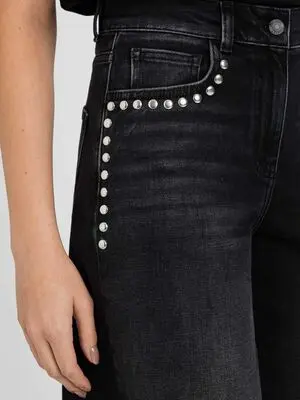 TWINSET Studded Embroidered Denim Culottes