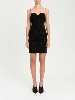 TWINSET Viscose Blend Mini Dress With Rhinestones
