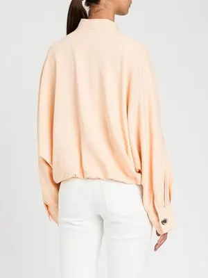 TWINSET Stretch Viscose Bomber Jacket - Peach