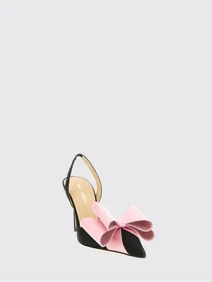 MACH&MACH Le Cadeau Crystal Bow Satin Slingbacks