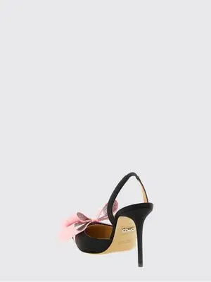 MACH&MACH Le Cadeau Crystal Bow Satin Slingbacks