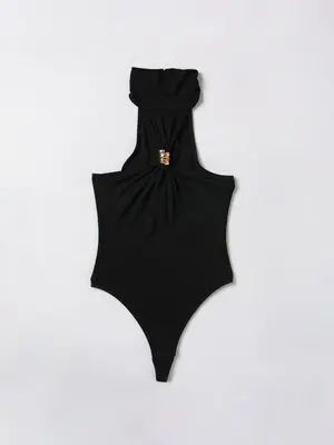 Elisabetta Franchi Cut-out Turtleneck Bodysuit Top - Black