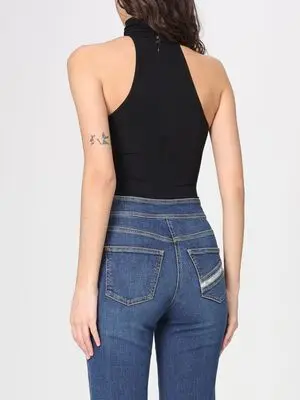 Elisabetta Franchi Cut-out Turtleneck Bodysuit Top - Black