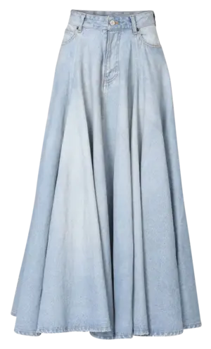 Balenciaga Denim Maxi Skirt - Blue