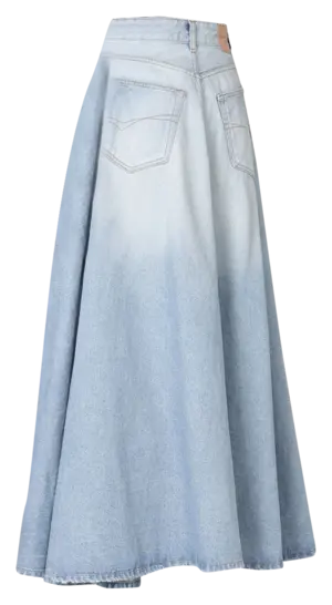 Balenciaga Denim Maxi Skirt - Blue