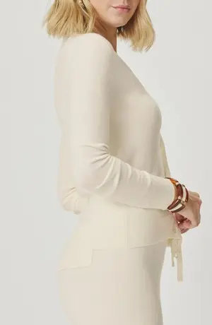 Splendid Christa Cropped Cardigan - Shell White
