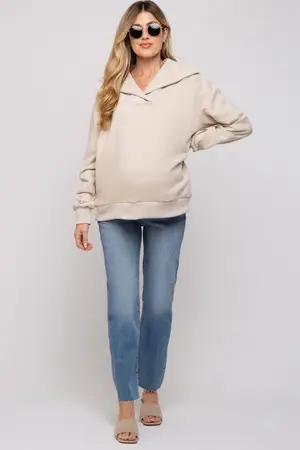 PINKBLUSH Raw Hem Straight Maternity Jeans