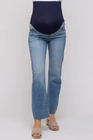 PINKBLUSH Raw Hem Straight Maternity Jeans