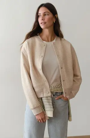 Marine Layer Corbet Quilted Bomber Jacket