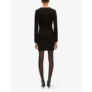 The Kooples Stud-embellished Knitted Mini Dress