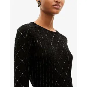 The Kooples Stud-embellished Knitted Mini Dress