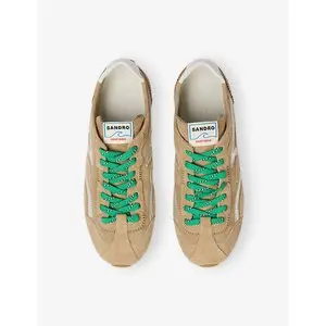 Sandro Light Wave Suede Trainers - Beige
