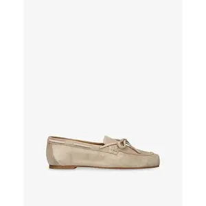 AeydĒ Jasper Suede Moccasin Loafers - Bone