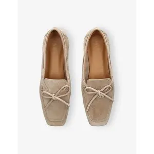 AeydĒ Jasper Suede Moccasin Loafers - Bone