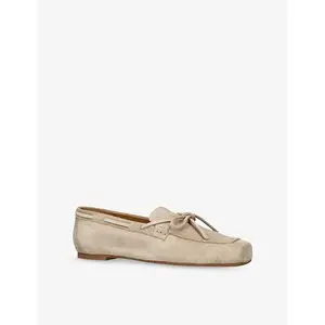 AeydĒ Jasper Suede Moccasin Loafers - Bone