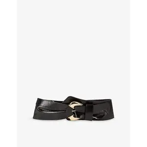The Kooples Wide Leather Belt - Black