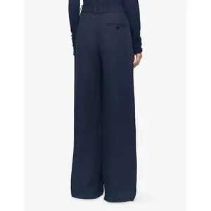JOSEPH Wide-leg Tailored Stretch-woven Trousers - Indigo