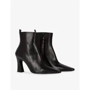 The Kooples Pointed-toe Heeled Leather Ankle Boots