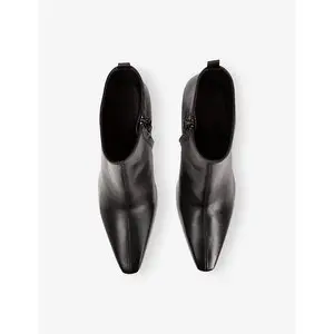 The Kooples Pointed-toe Heeled Leather Ankle Boots