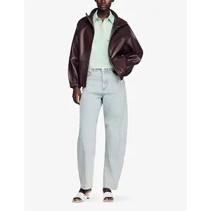 Sandro Check-print Cropped Cotton Shirt