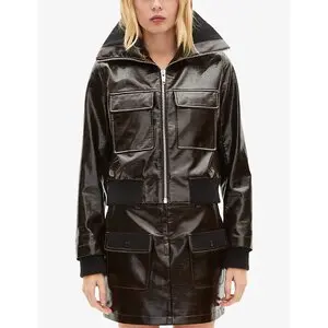The Kooples Flap-pocket Vinyl-effect Woven Jacket