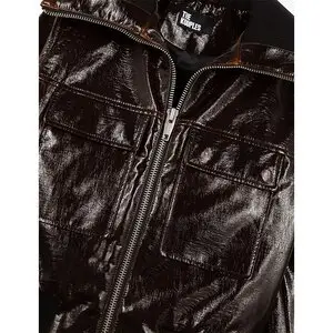 The Kooples Flap-pocket Vinyl-effect Woven Jacket