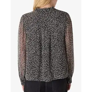 Whistles Dragonfly-print Long-sleeve Blouse - Black