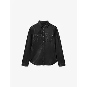 ALLSAINTS Irwin Long-sleeve Leather Shirt