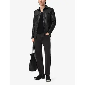 ALLSAINTS Irwin Long-sleeve Leather Shirt