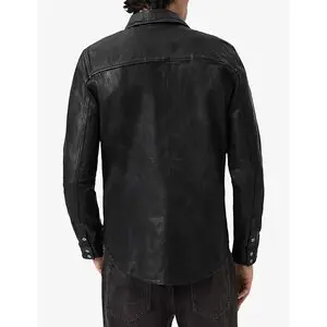 ALLSAINTS Irwin Long-sleeve Leather Shirt