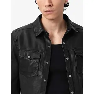 ALLSAINTS Irwin Long-sleeve Leather Shirt