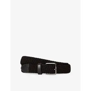 The Kooples Plaited Woven Belt - Black